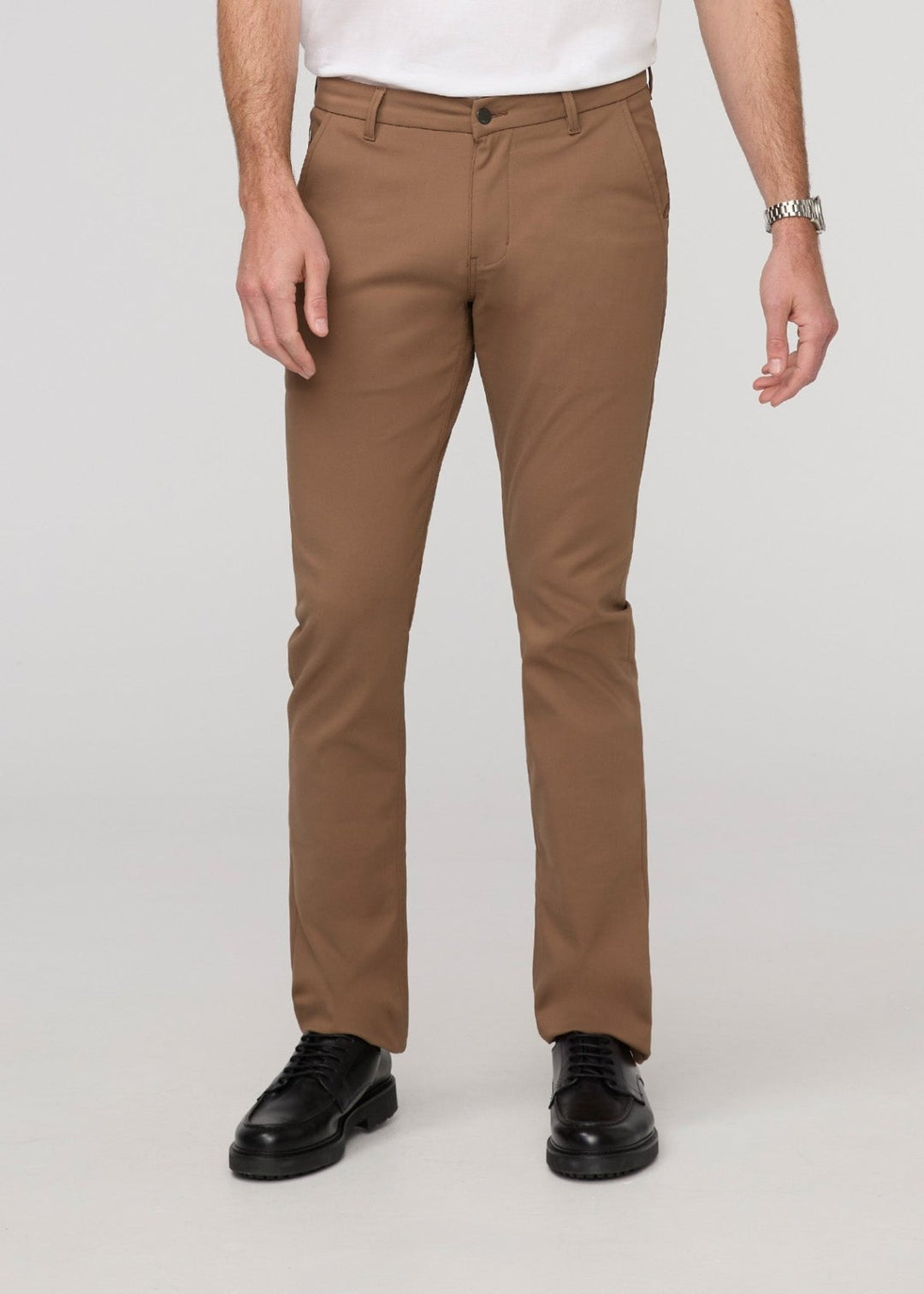 Men's Warm Sand Slim Straight Fit Stretch Trouser