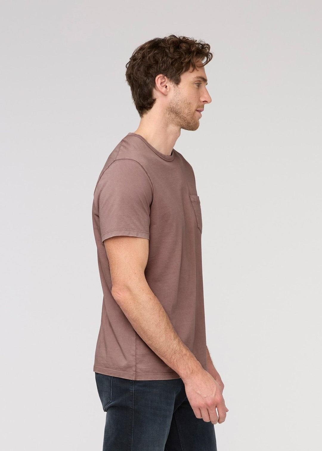 Men's Pima Cotton Vintage Style Mauve T-Shirt